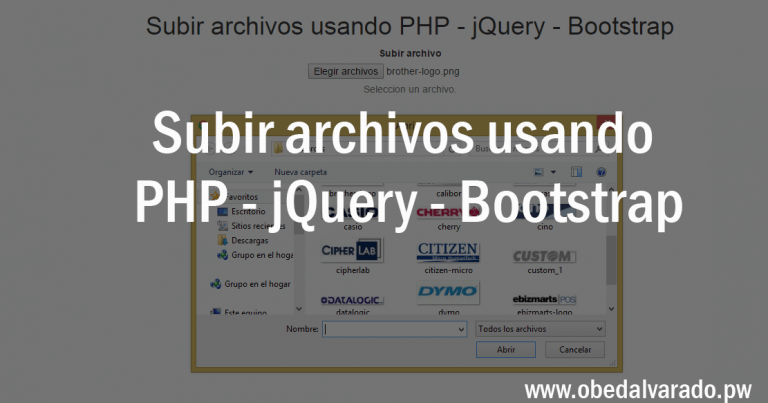 Subir archivos usando PHP - jQuery - Bootstrap - Sistemas Web