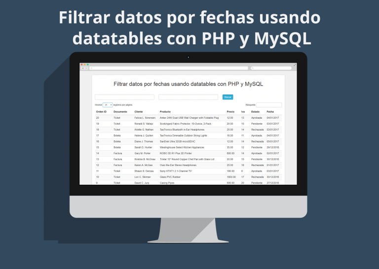 Filtrar Datos Por Fechas Usando Datatables Con Php Y Mysql Sistemas Web